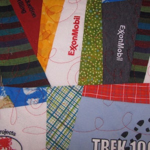 Crazy Non-traditional T-shirt Quilt, Fabric Collage, Graduation Gift ...