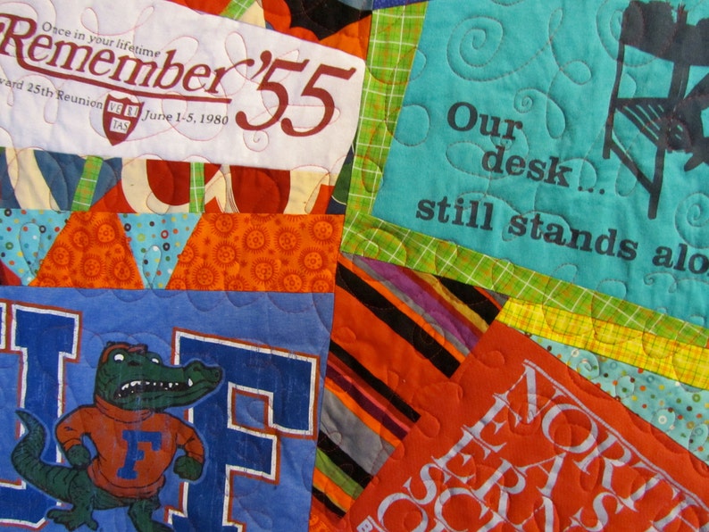 Custom Wildly Colorful Non-traditional t-shirt Quilt, Fabric Collage ...
