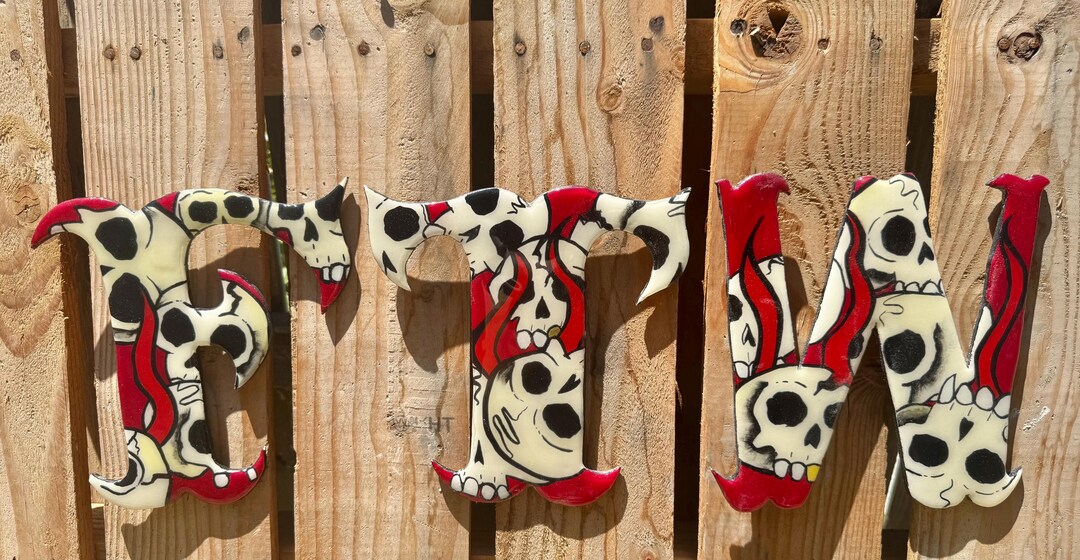 FTW Sign, Traditional Tattoo, Hand Painted Sign, Each Letter is Approx ...