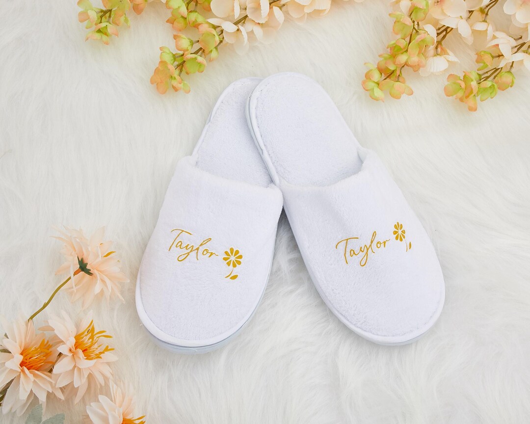 Personalized Slippers,fluffy Cross Slippers,custom Bride Slippers,bride ...