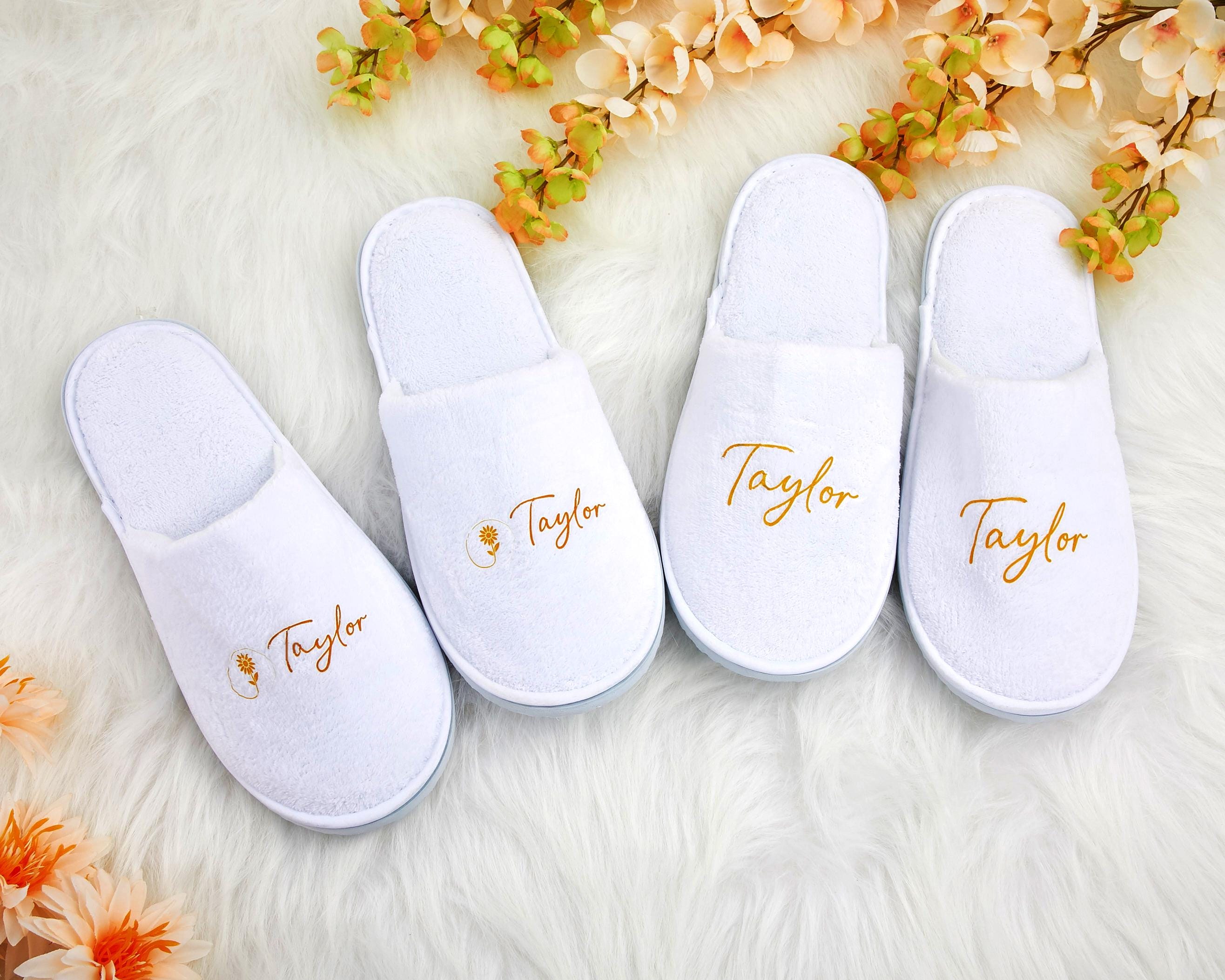 Personalized Slippers With Name,matching Fluffy Slippers for Bride and ...