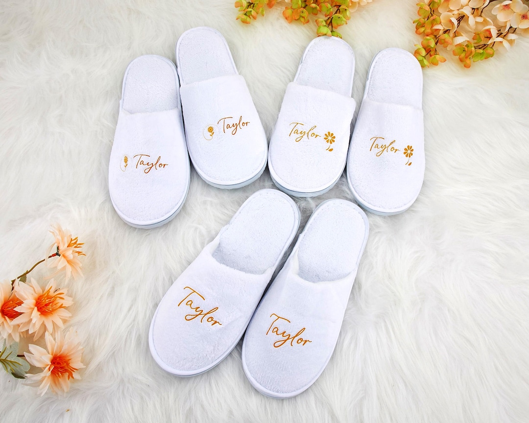 Personalized Slippers With Name,bridal Mrs Wedding Slippers,custom ...