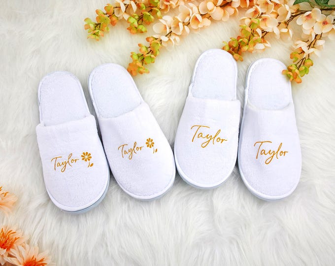 Custom Fluffy Slippers, Bridesmaid Slipper, Bride Slippers ...