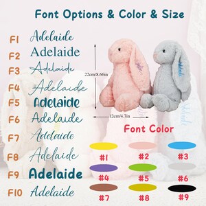 Personalized Bunny Rabbit for Girl, Stuffed Animal for Baby Shower ...
