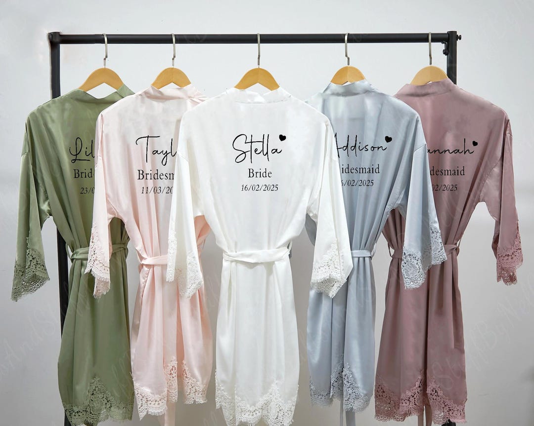 Custom Bridesmaid Robes for Bridal,wedding Dressing Gown,bridal Robe ...