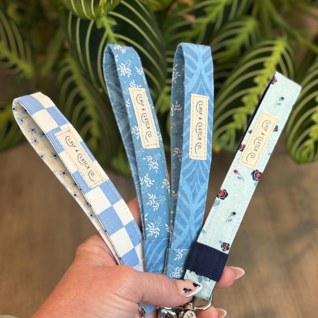 Feeling Blue Key Fob Wristlet. Key Holder, Key Ring, Lanyard, Car ...