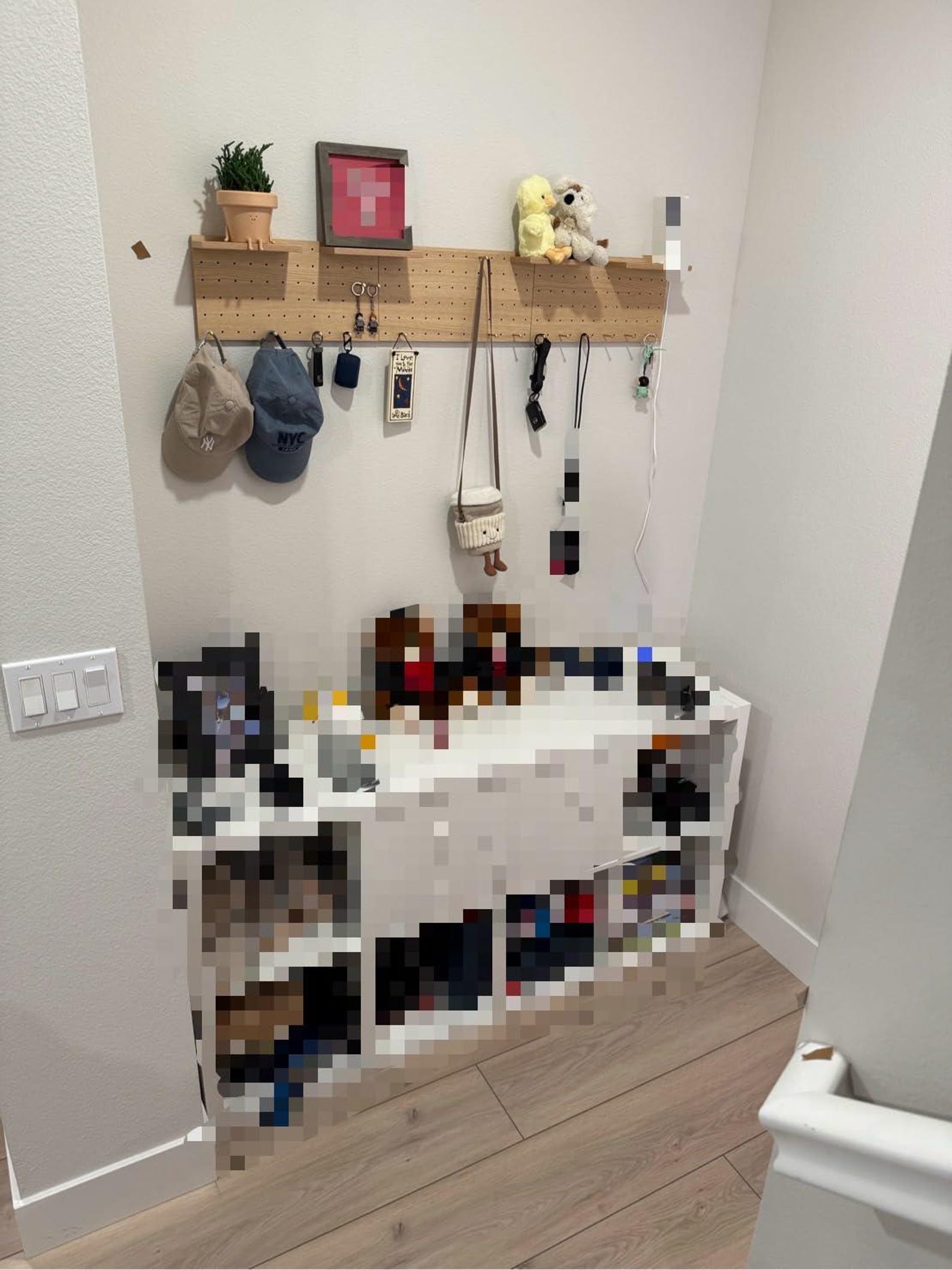 Wooden Pegboard Modular Display Organization Storage Wall Hooks Shelf ...