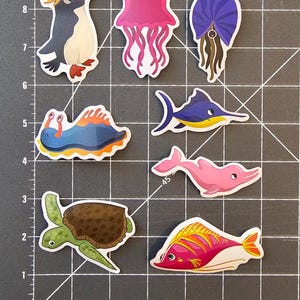 20 Pcs. Sea Creatures Vinyl Stickers - Set 1 - Etsy