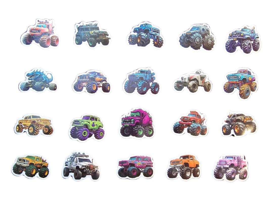 20 Pcs. Monster Truck Vinyl Stickers - Set 2 - Etsy