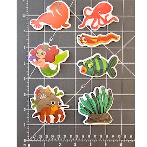 20 Pcs. Sea Creatures Vinyl Stickers - Set 1 - Etsy