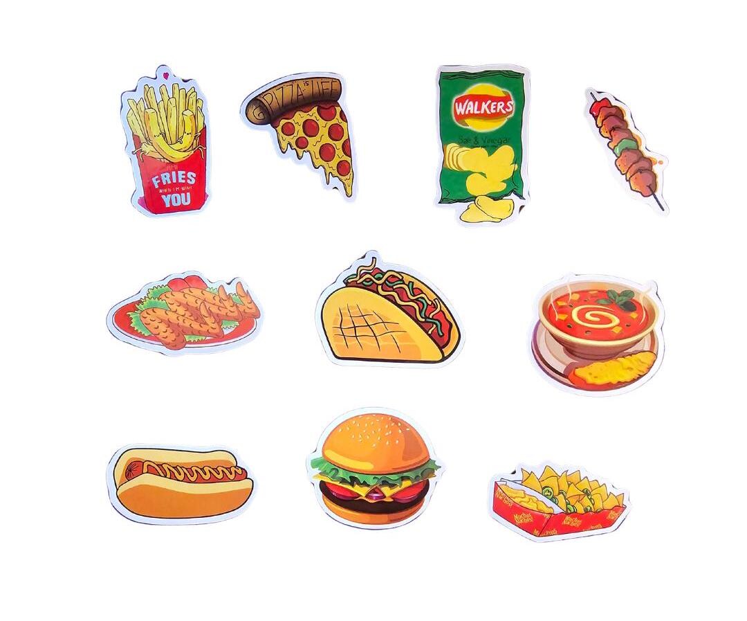 10pcs. Food Vinyl Stickers-set 5 - Etsy