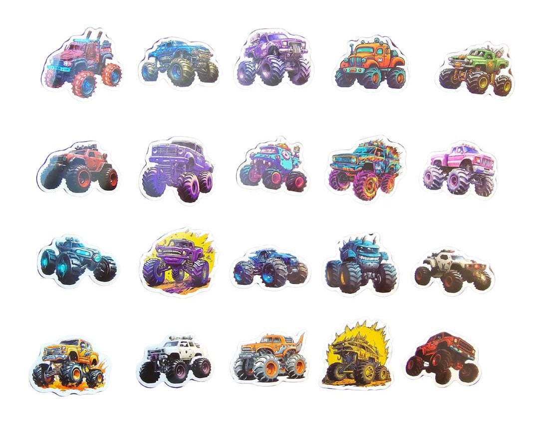 20 Pcs. Monster Truck Vinyl Stickers - Set 1 - Etsy