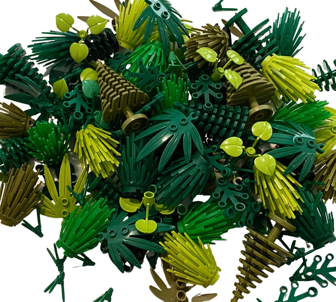100pcs.green Foliage ONLY for Building Blocks-leaves, Trees, Bushes ...