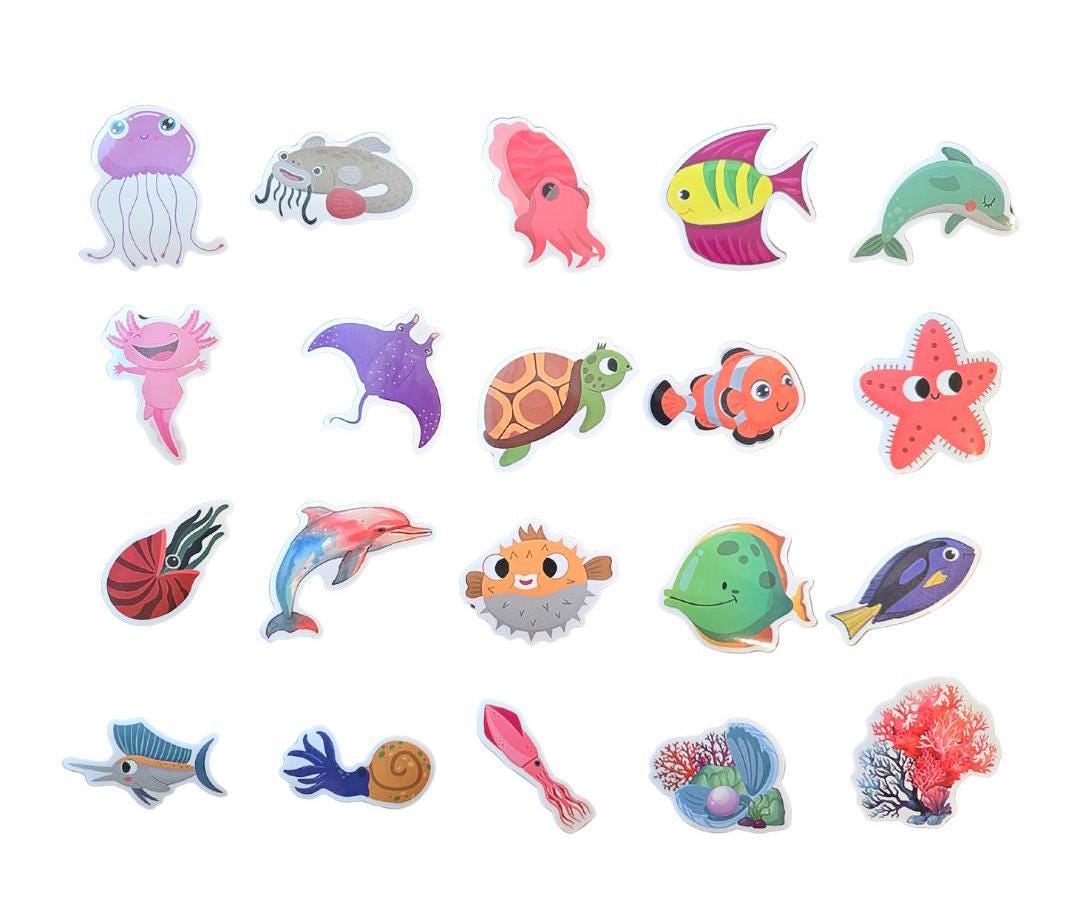 20 Pcs. Sea Creatures Vinyl Stickers - Set 2 - Etsy