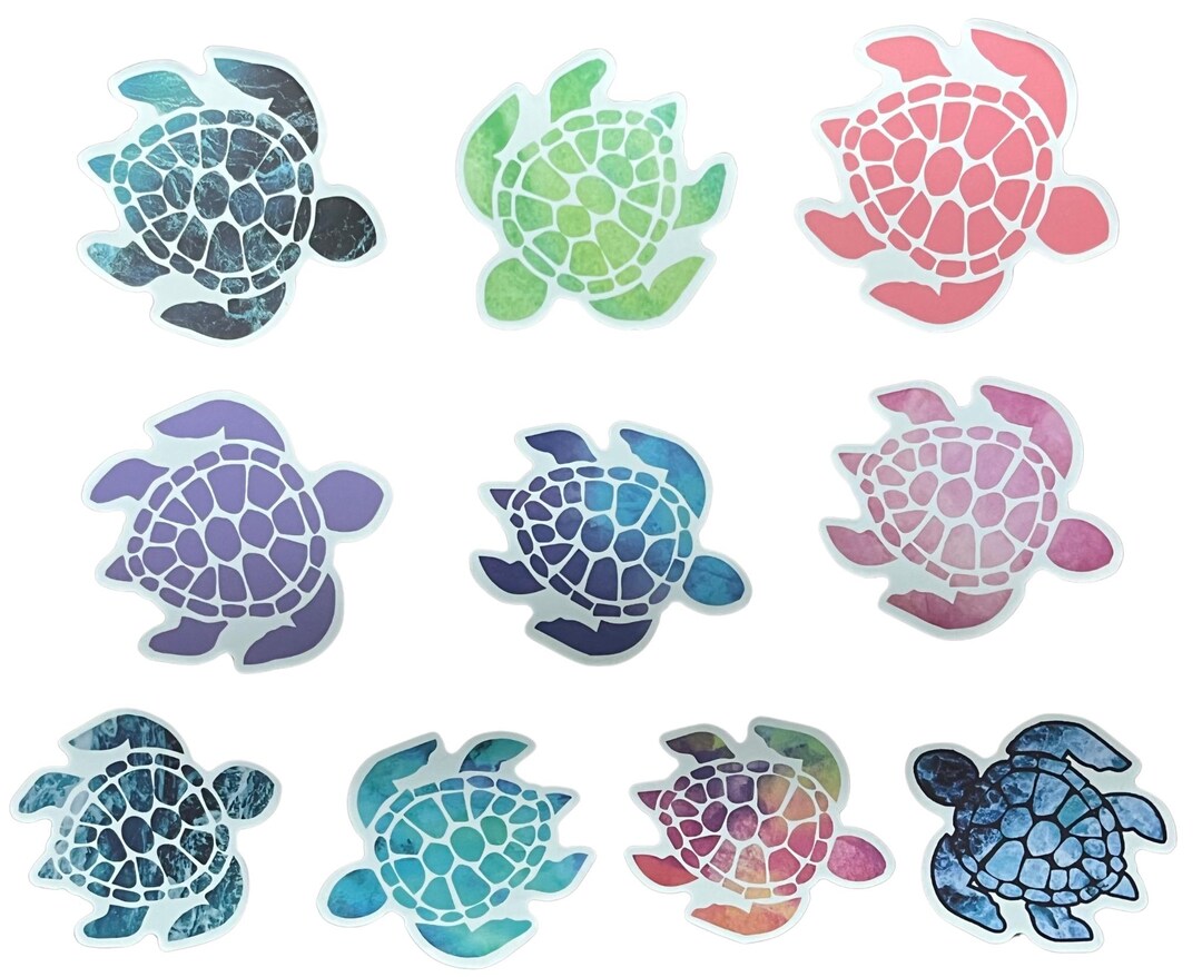10pcs. Sea Turtle Vinyl Stickers - Etsy