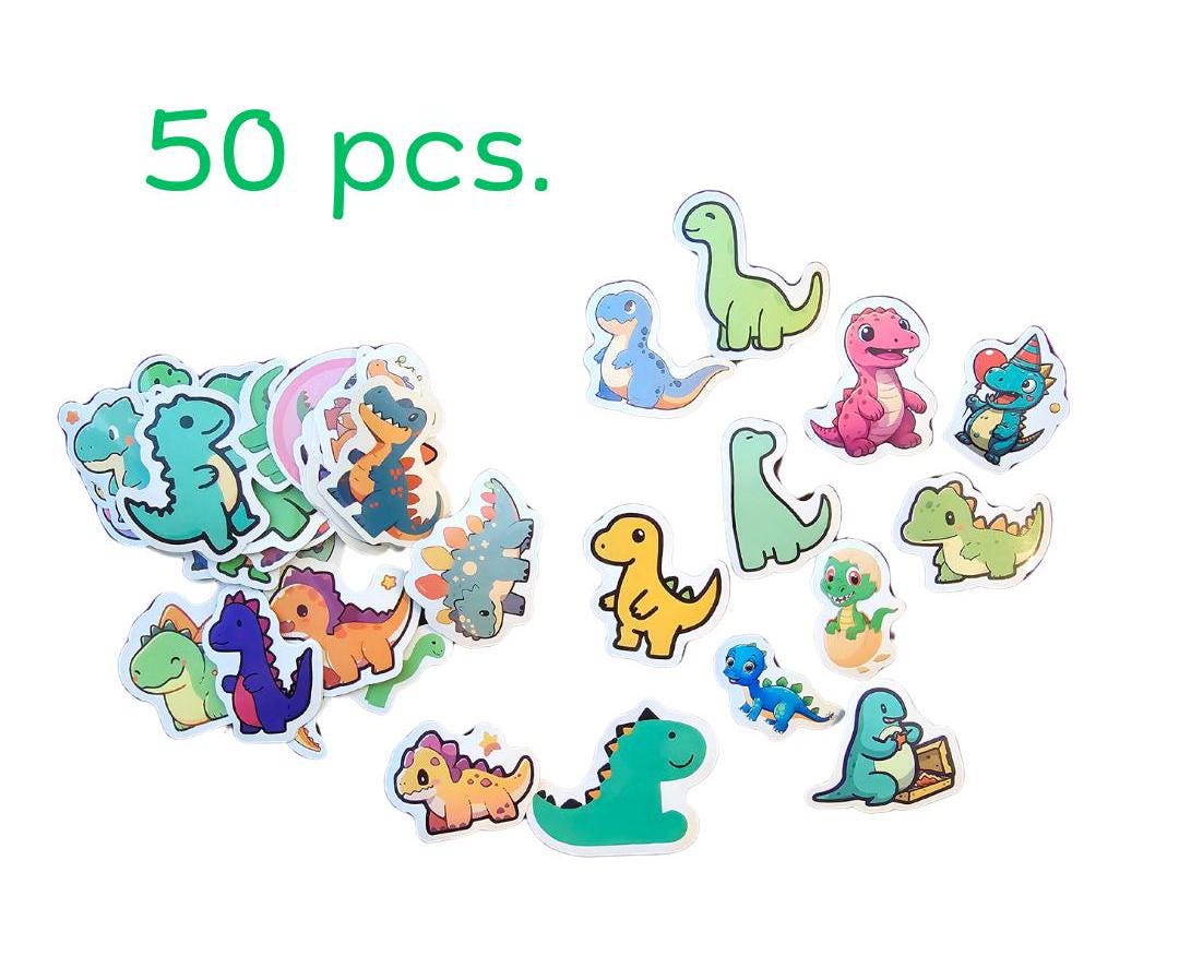 50 Pcs. Small Dinosaur Vinyl Stickers - Etsy