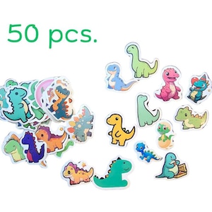 50 Pcs. Small Dinosaur Vinyl Stickers - Etsy