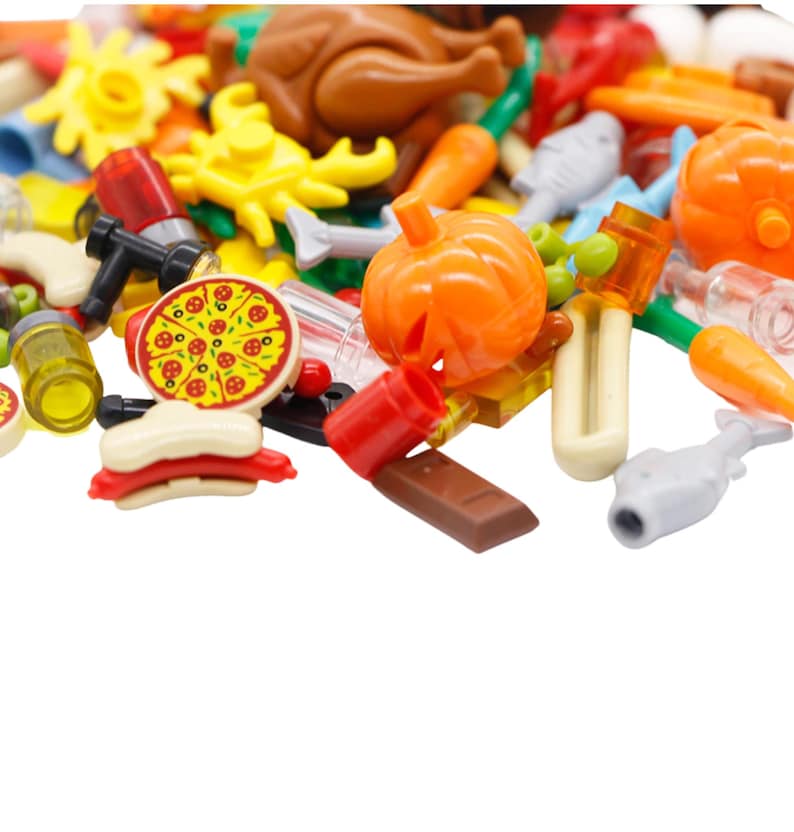 100pcs. Miniature Toy Food for Brick Part Accessories-bread/carrots/pie ...