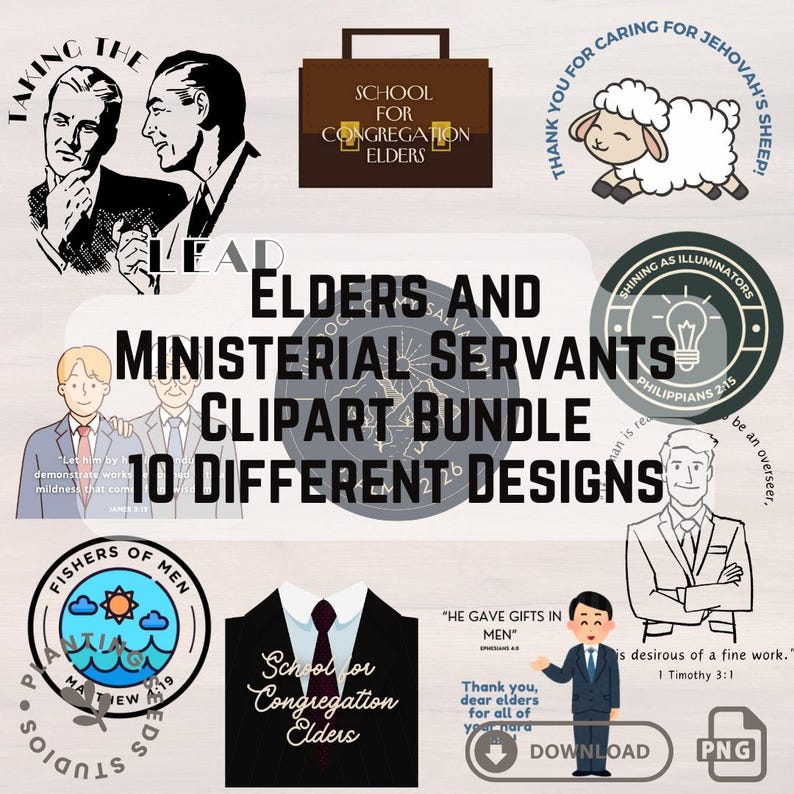 JW Elders & Ministerial Servants Clipart Stickers Digital Download for DI Gifts for School - Etsy