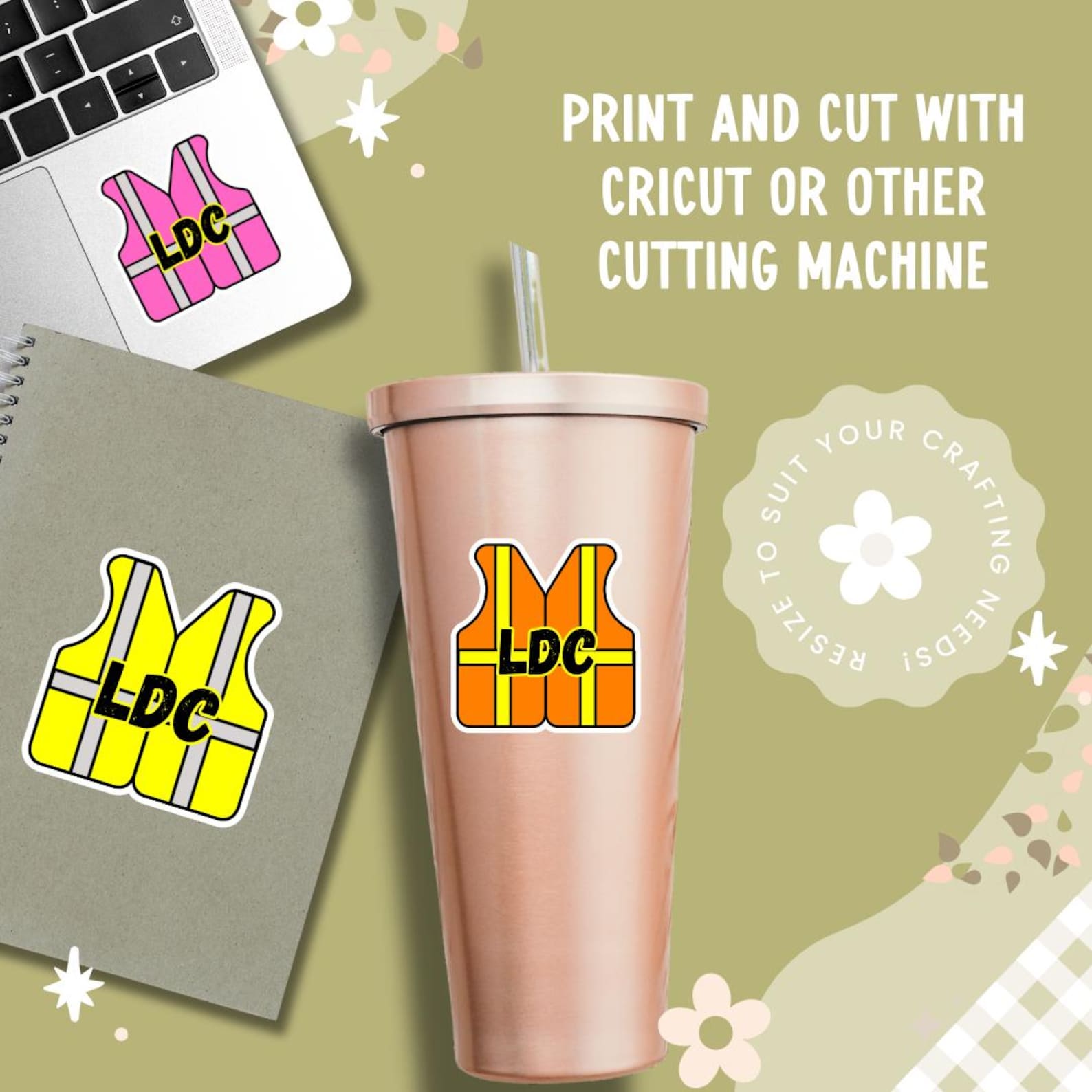 JW LDC Hi Vis Vest Stickers Printable Gift - Etsy