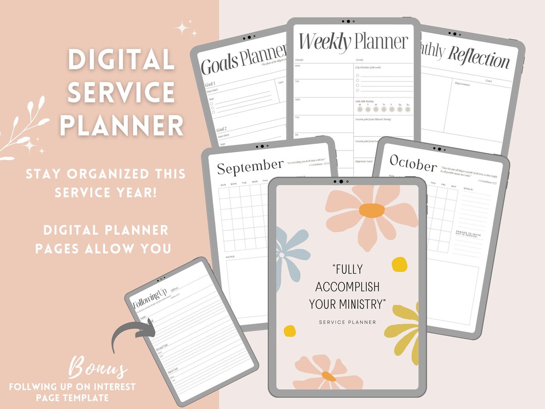 Daisy Digital Service Planner JW Printable Planner - Goodnotes PDF ...