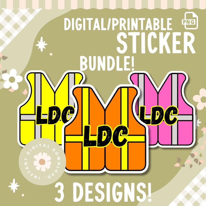 JW LDC Hi Vis Vest Stickers Printable Gift - Etsy