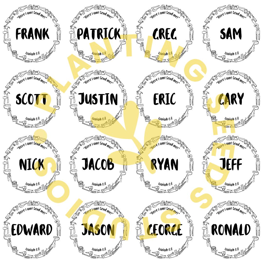 LDC Name Sticker Design - Print at Home - 70 Custom Names - Digital ...