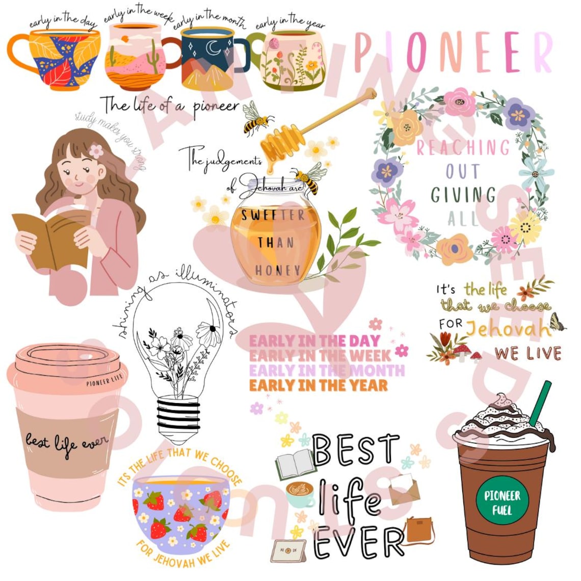 JW Pioneer Clip Art Bundle - 12 Designs - Gift - Digital Download - Etsy