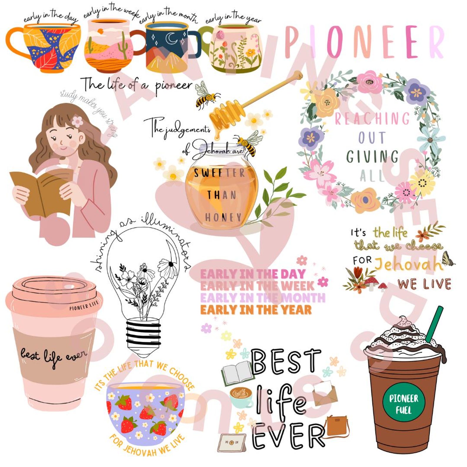 JW Pioneer Clip Art Bundle - 12 Designs - Gift - Digital Download - Etsy