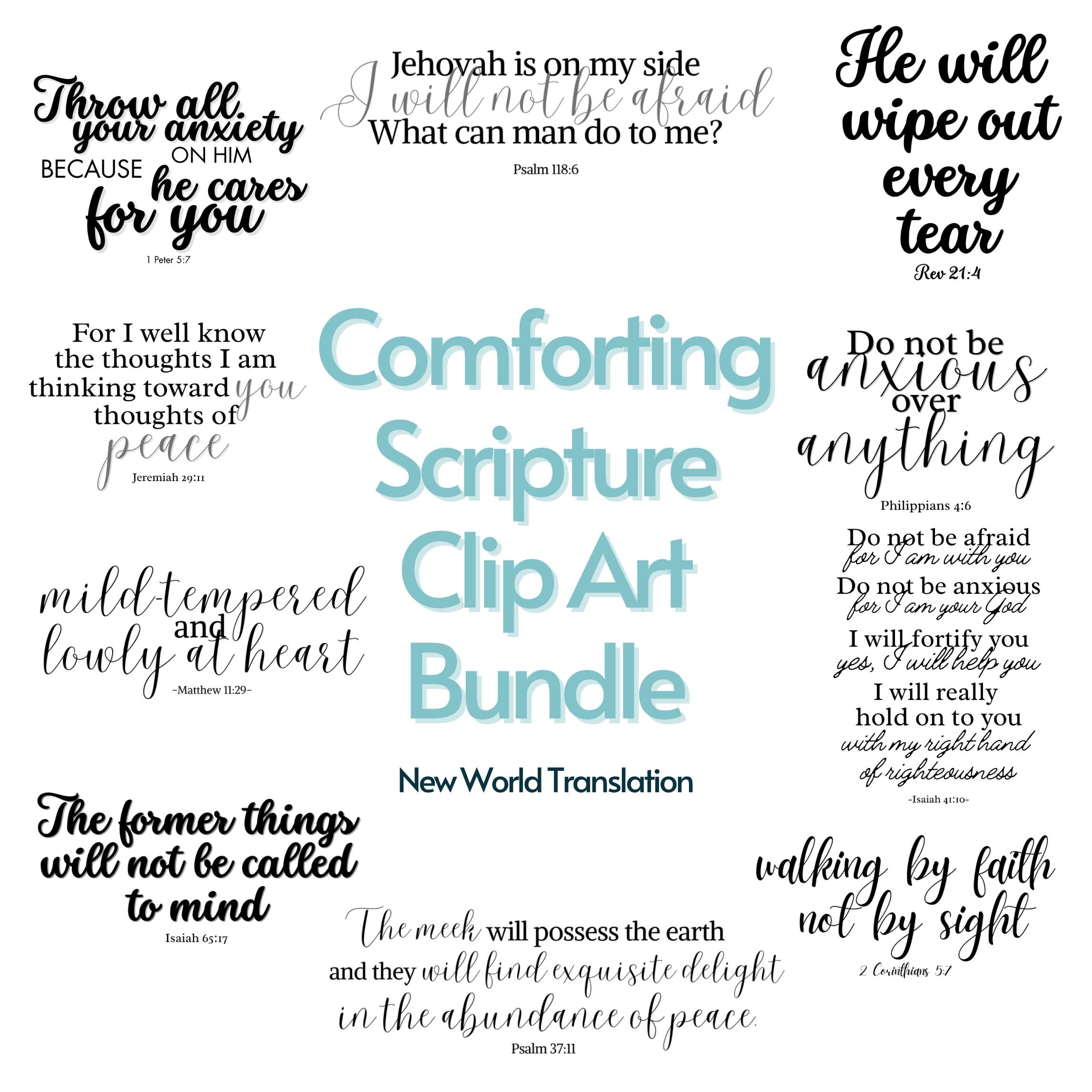 Comforting Scriptures Clip Art Bundle for Comfort and Anxiety, Grief ...
