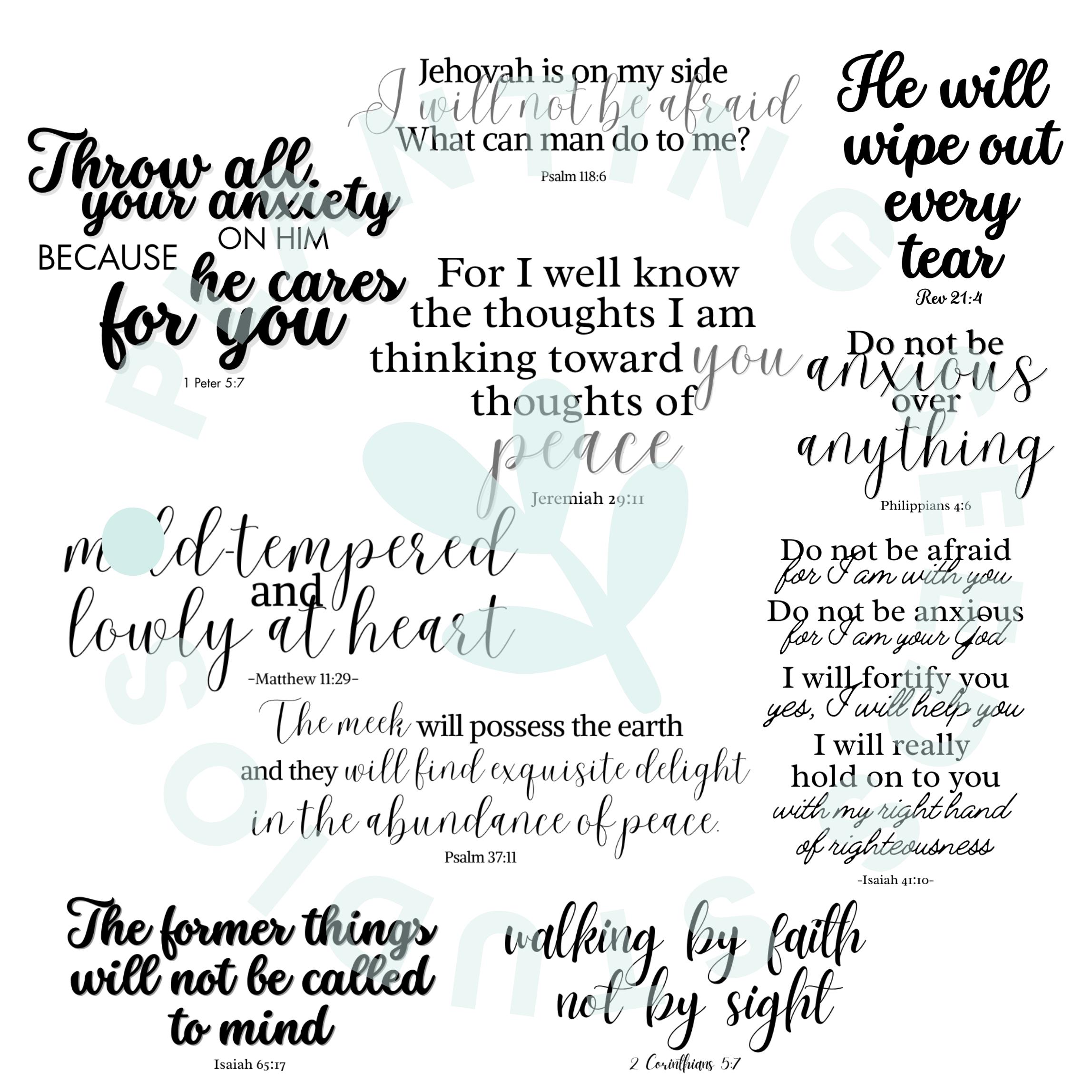Comforting Scriptures Clip Art Bundle for Comfort and Anxiety, Grief ...