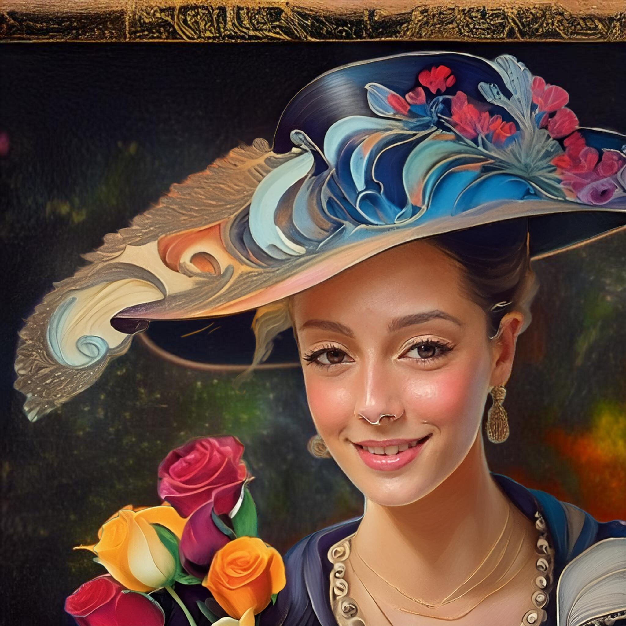 A Very Beautiful Lady in the Hat With a Very Captivating Smile - Etsy