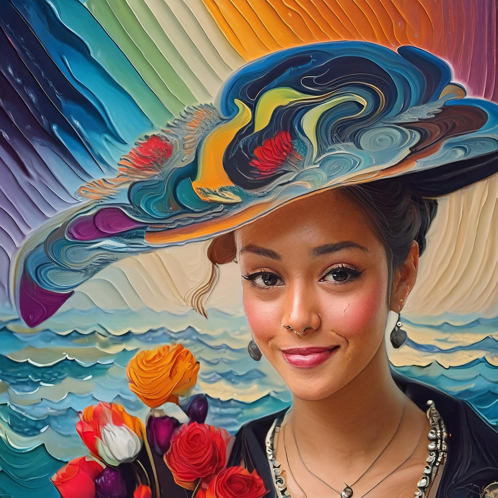 A Very Beautiful Lady in the Hat With a Very Captivating Smile - Etsy