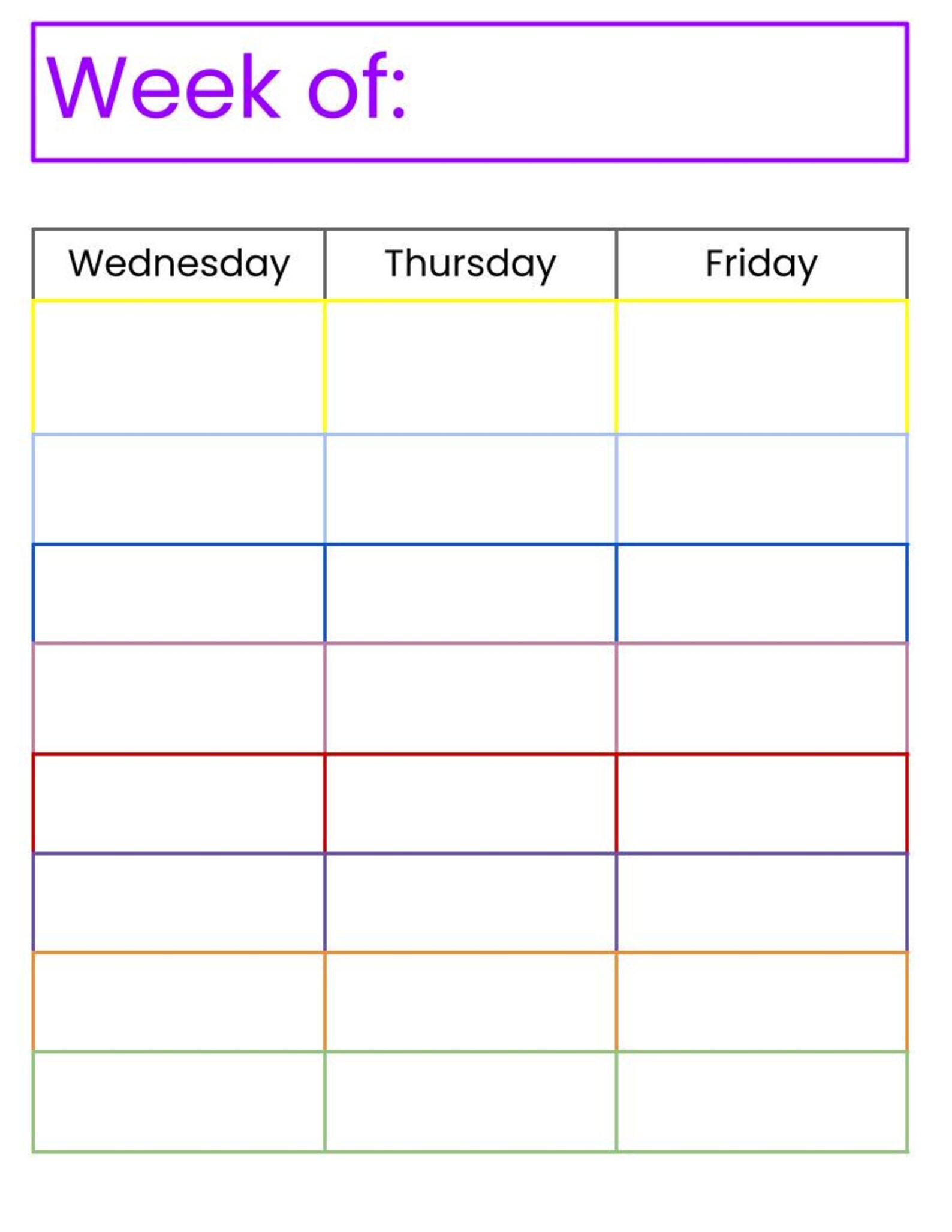 Weekly Lesson Plan Template - Etsy