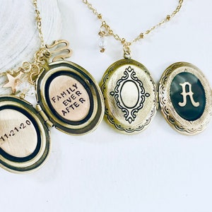 Initial Locket Necklace, Personalized Jewelry, Two Initials, Silver ...
