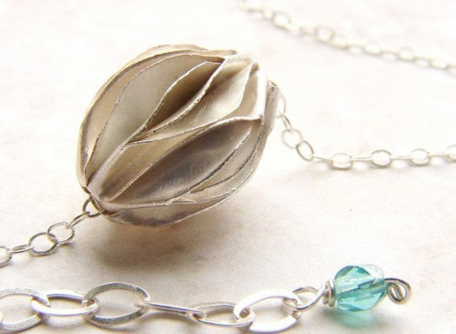 Silver seed necklace silver ruffled seed necklace seed of | Etsy