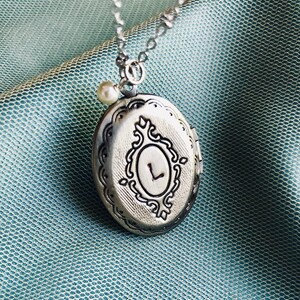 Initial Locket Necklace, Personalized Jewelry, Two Initials, Silver ...