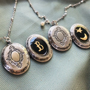 Initial Locket Necklace, Anniversary Date, Personalized Jewelry, Two ...