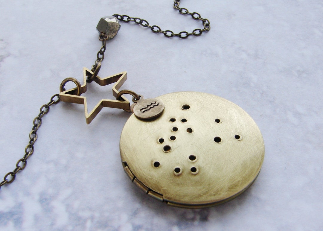 Personalized Constellation Necklace, Custom Zodiac Locket Pendant ...