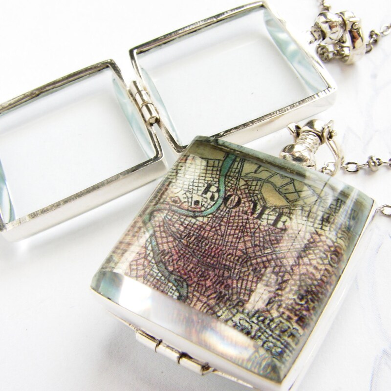 Glass Locket Pendant - Etsy