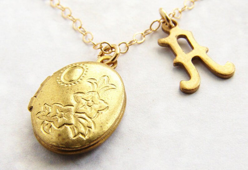 Tiny Initial Locket Necklace Personalized Initial Locket - Etsy