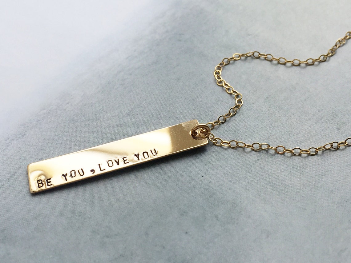 Lucky Hummingbird Necklace, Personalized Bar Necklace, Horseshoe ...