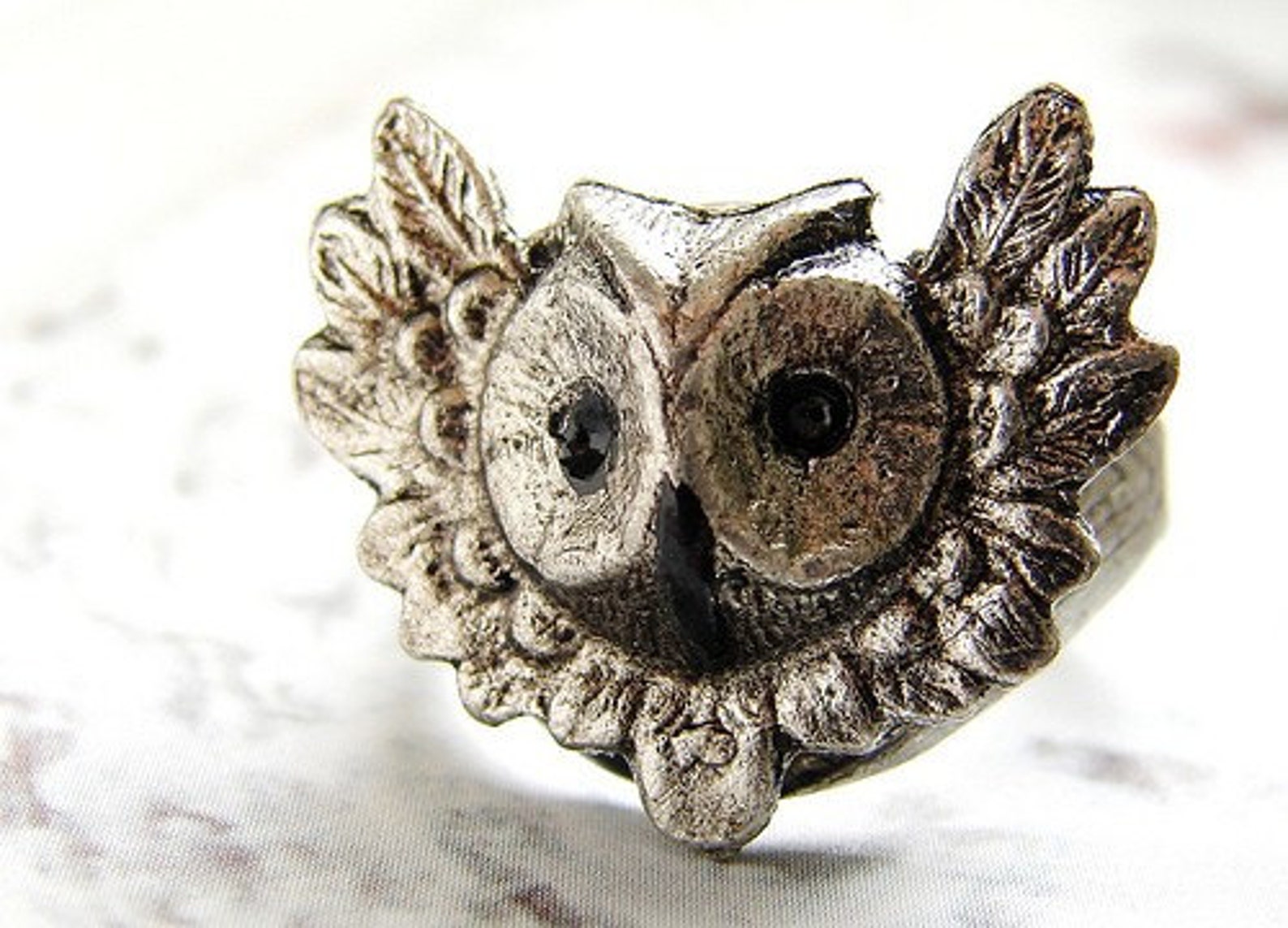 Metal Owl Ring Statement Animal Ring Novelty Ring Antique - Etsy