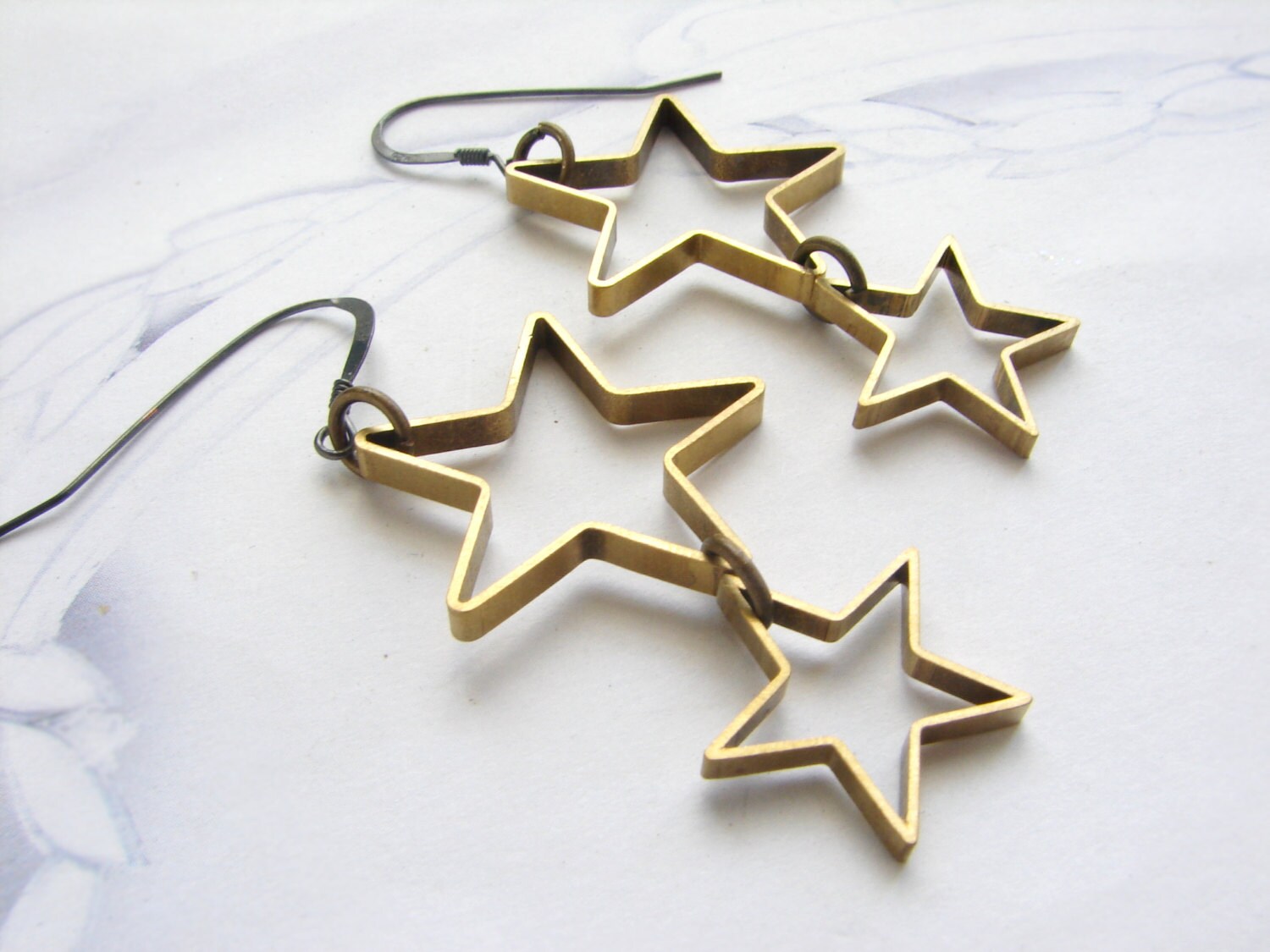 Star Dangle Earrings Shooting Star Earrings Comet Star - Etsy