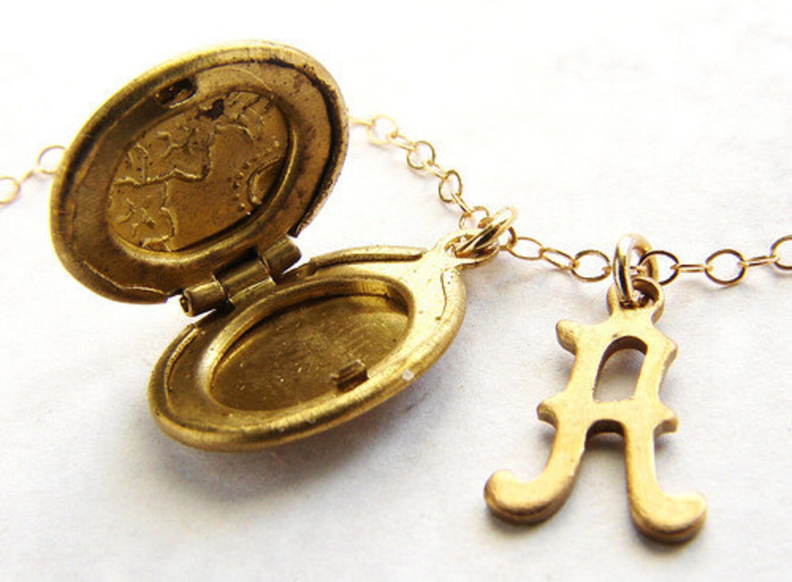 Tiny Initial Locket Necklace Personalized Initial Locket - Etsy