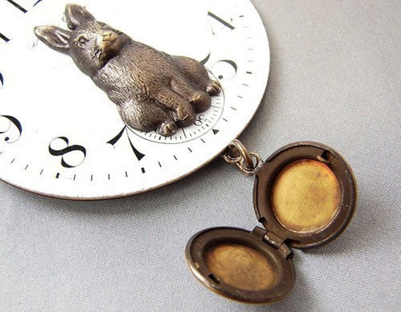 Vintage Watch Face Rabbit Locket Necklace Vintage Stopwatch - Etsy