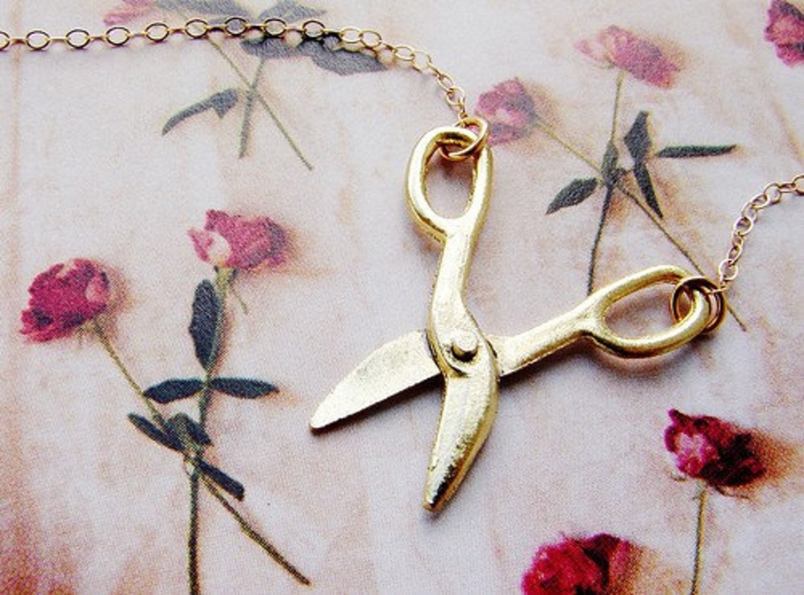 Miniature Scissor Necklace - Movable Gold Pendant, 14kt Gold Filled - Etsy
