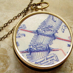 Brooklyn Map Compass Keychain, Personalized Gift, Custom Map Compass Keychain, Personalized ...