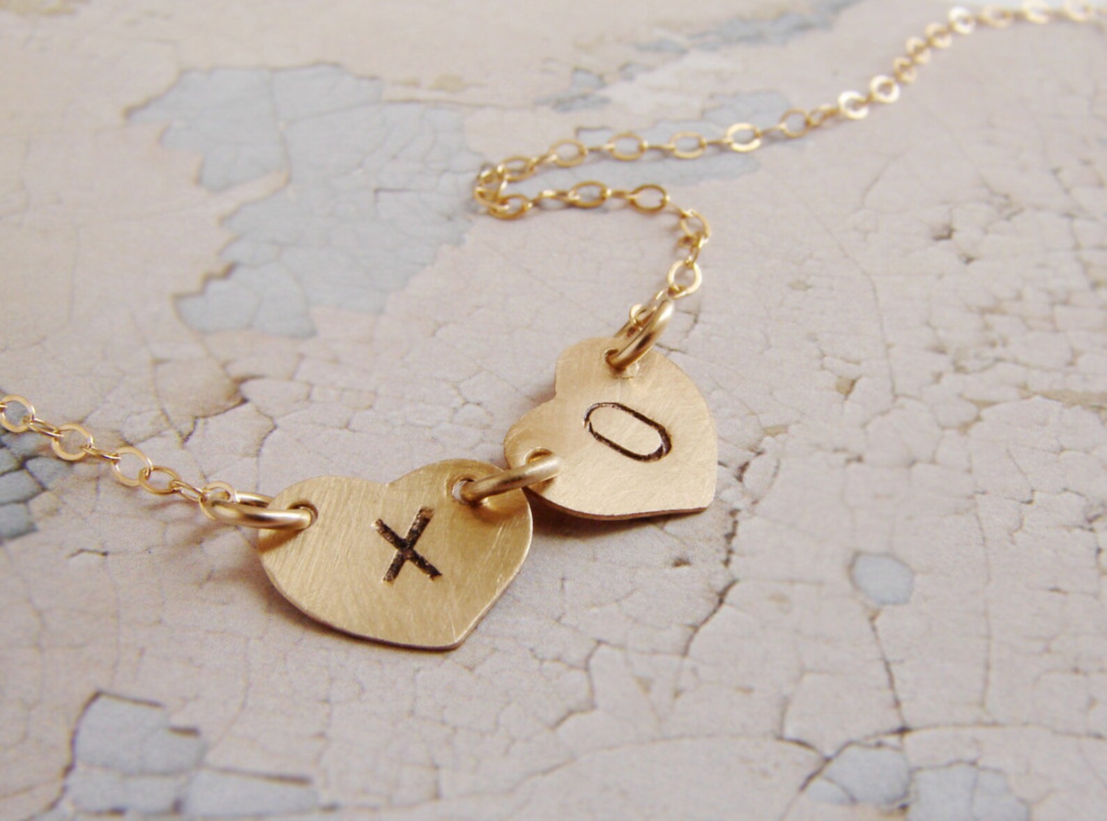XO necklace personalized jewelry XOXO charm initial | Etsy