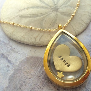 Custom Name Locket Personalized Locket Necklace Heart - Etsy